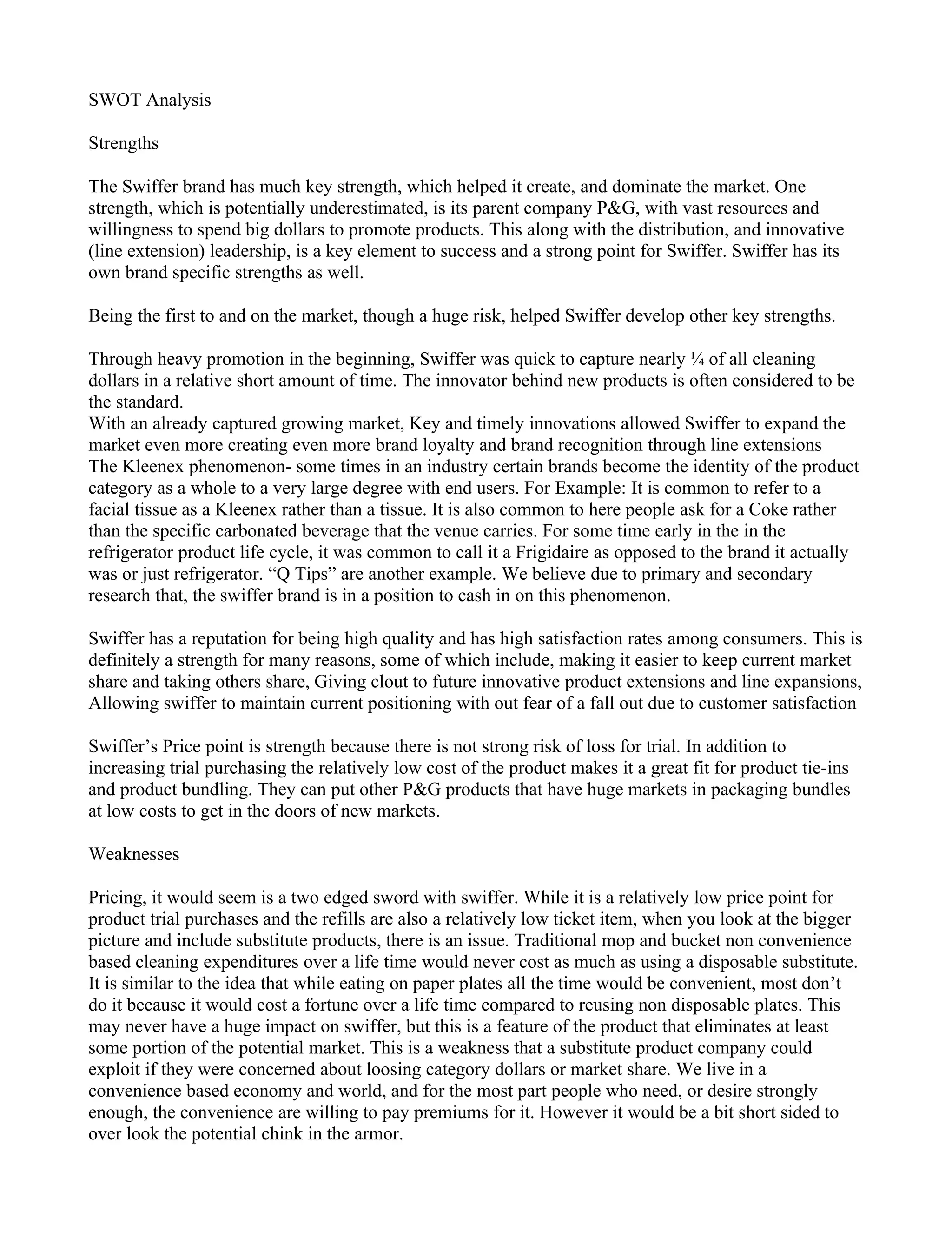 Case Study_ Swiffer SWOT Analysis.doc