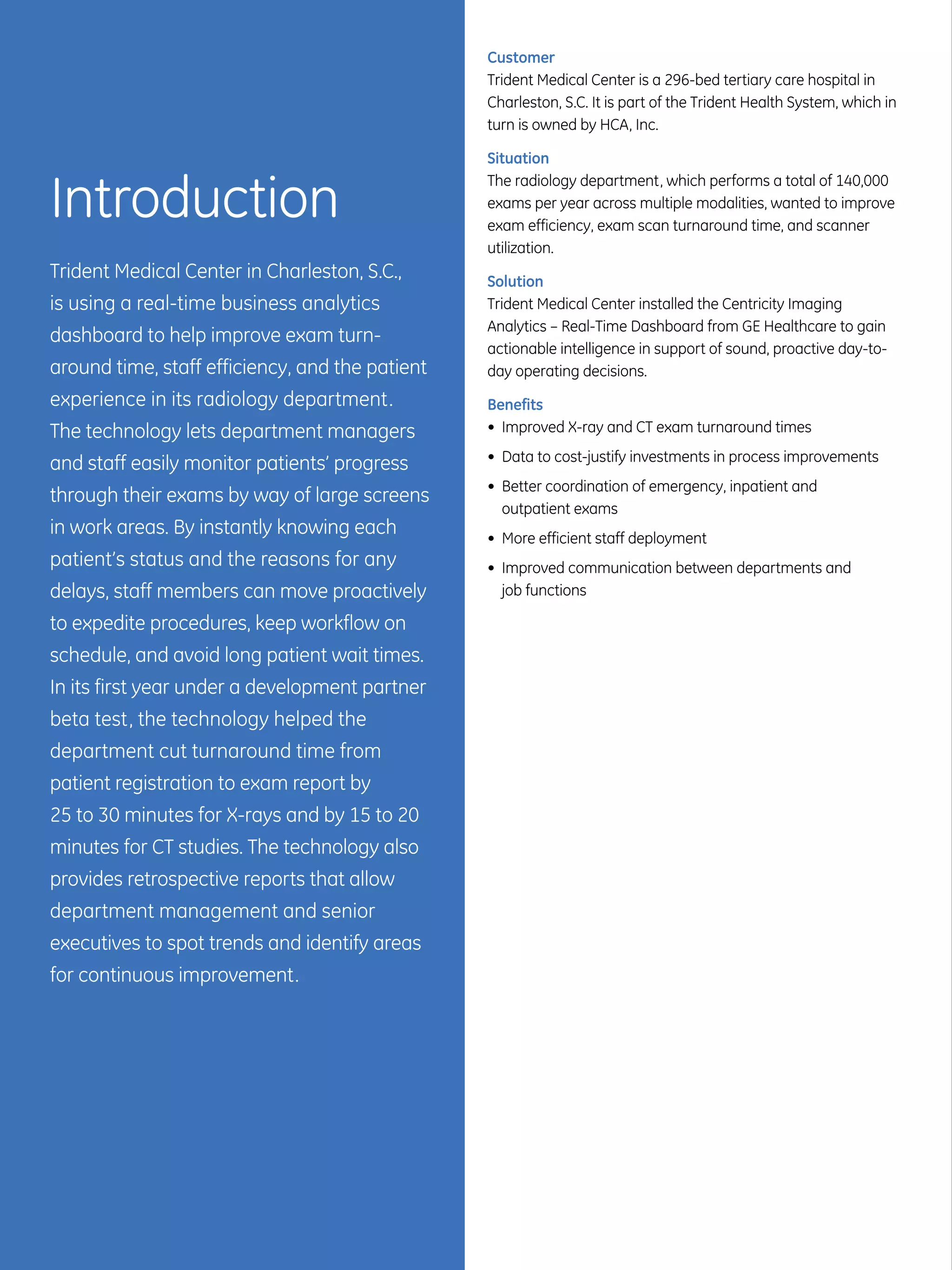Trident Centricity Imaging Analytics Case Study | PDF