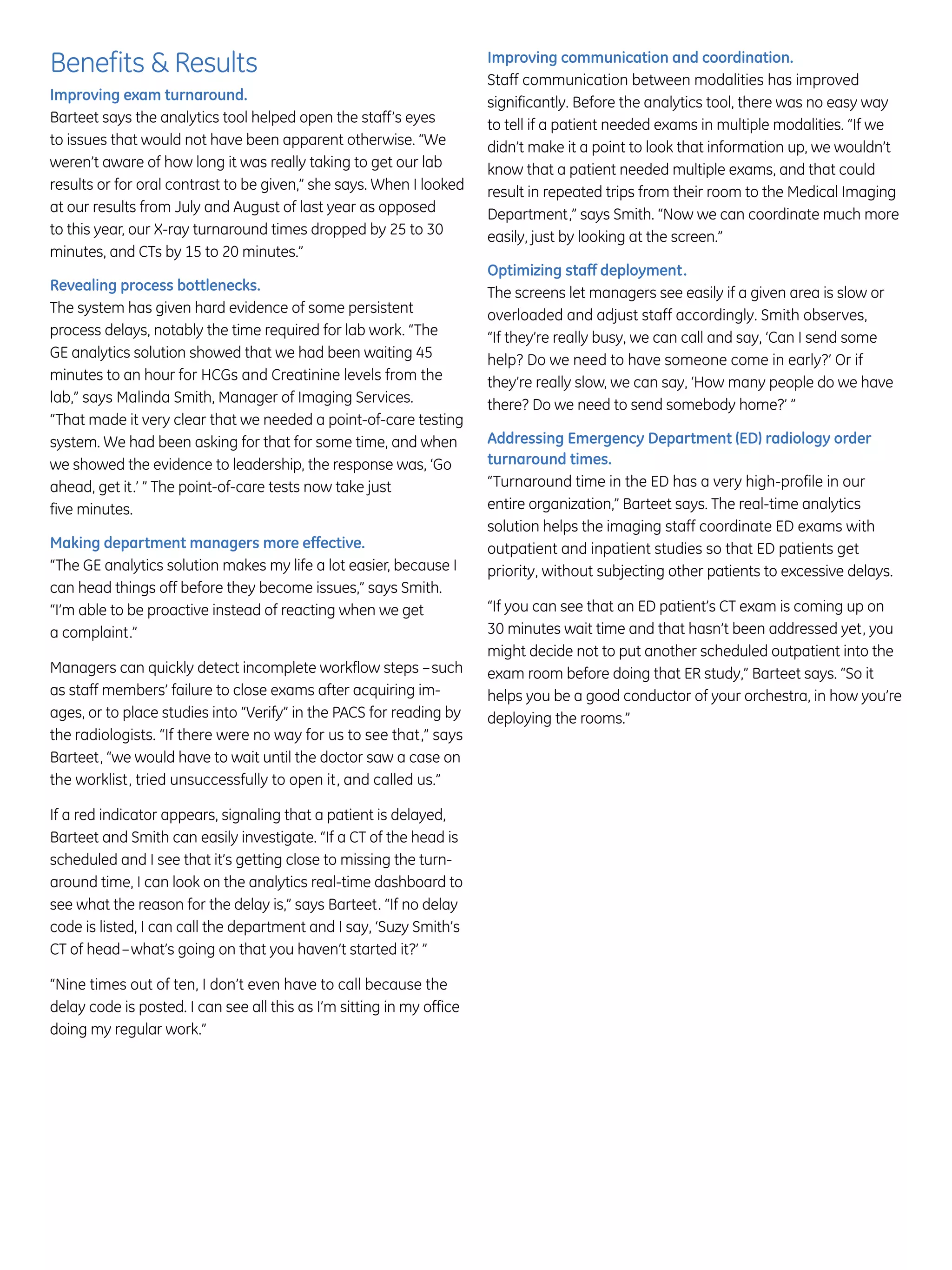 Trident Centricity Imaging Analytics Case Study | PDF