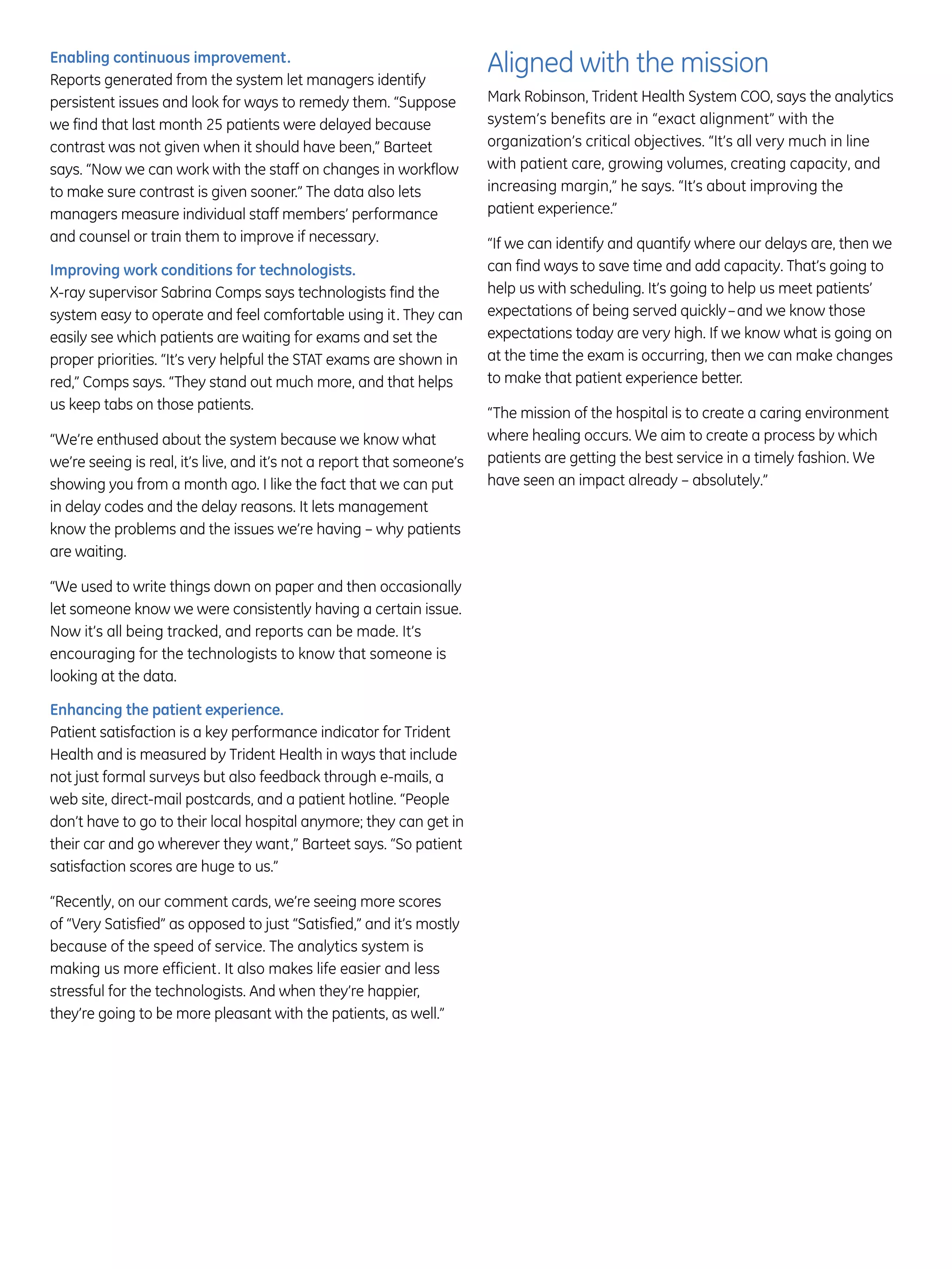 Trident Centricity Imaging Analytics Case Study | PDF