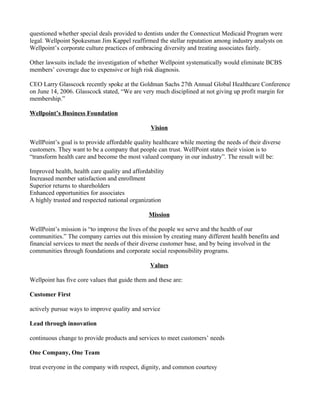 Case Study_ Wellpoint Insurance Summary.doc