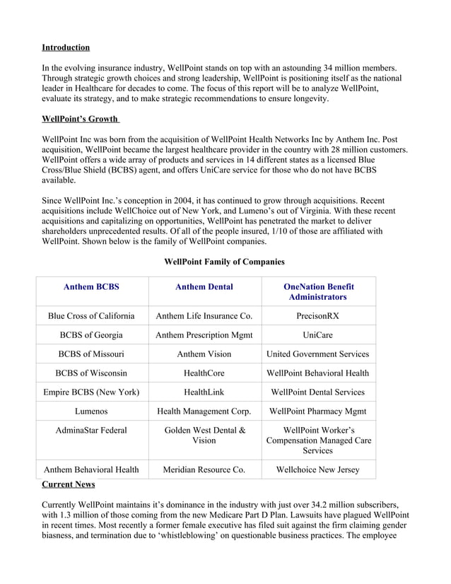 Case Study_ Wellpoint Insurance.doc