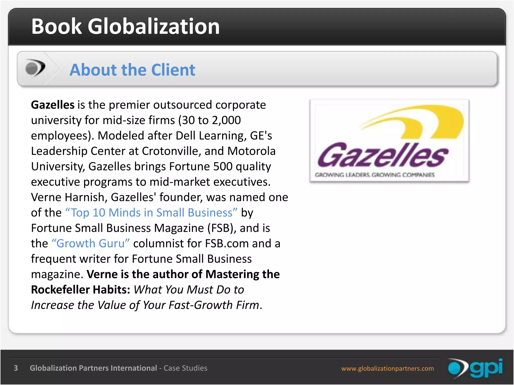 Gazelles: Book Globalization Case Study | PPT