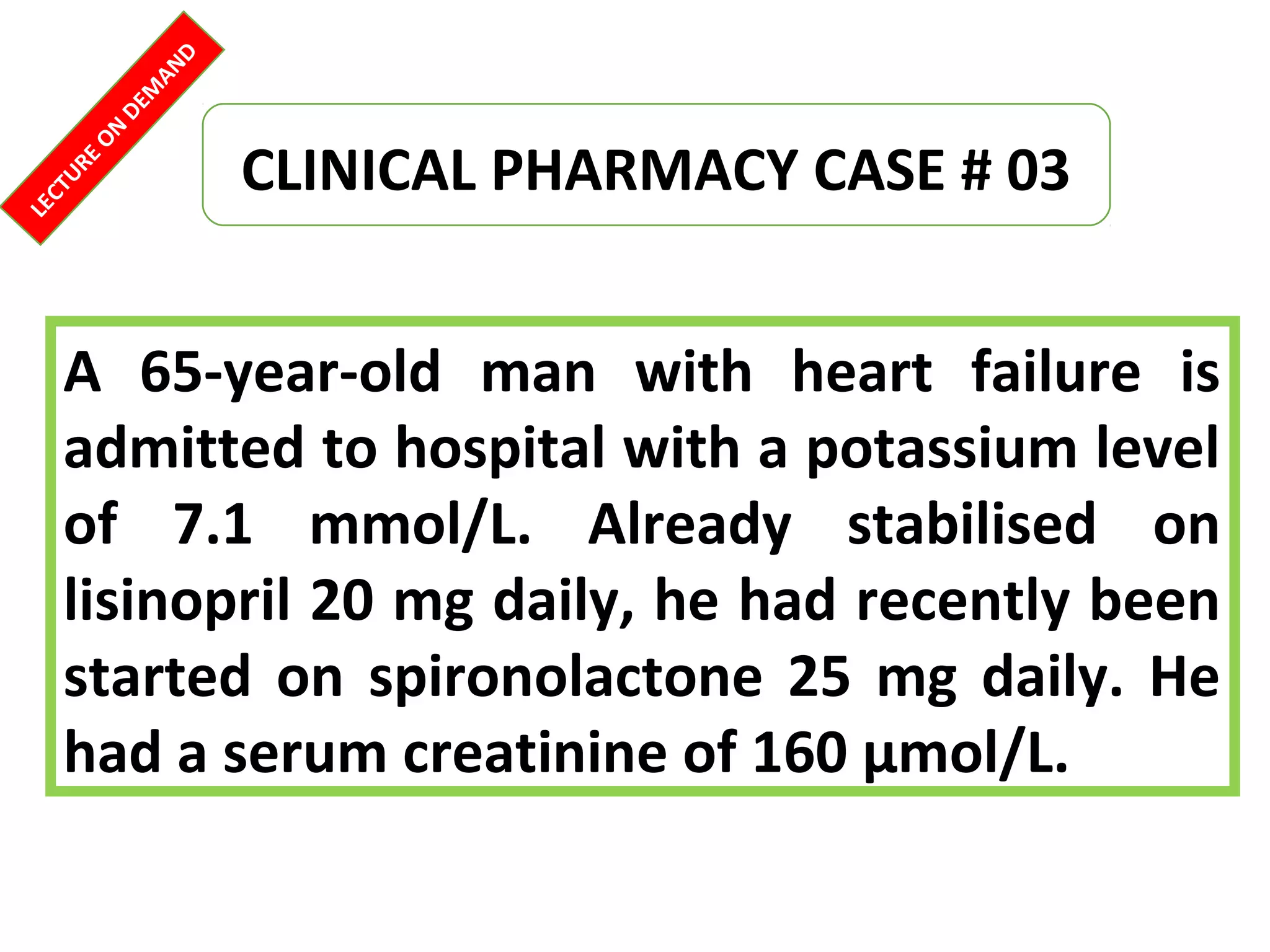 Clinical Pharmacy Case Studies - Lecture # 01 | PPT
