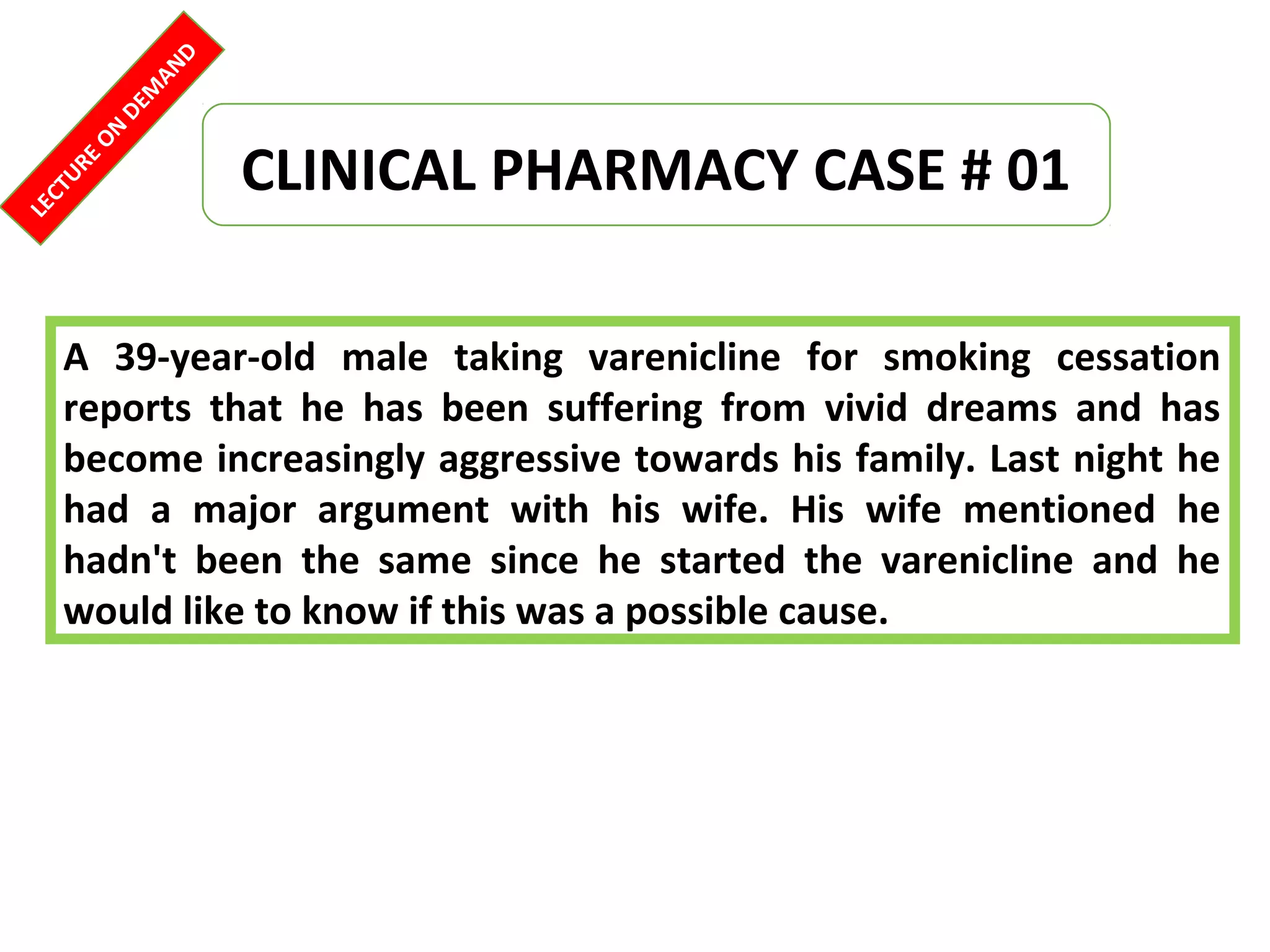 Clinical Pharmacy Case Studies - Lecture # 01 | PPT