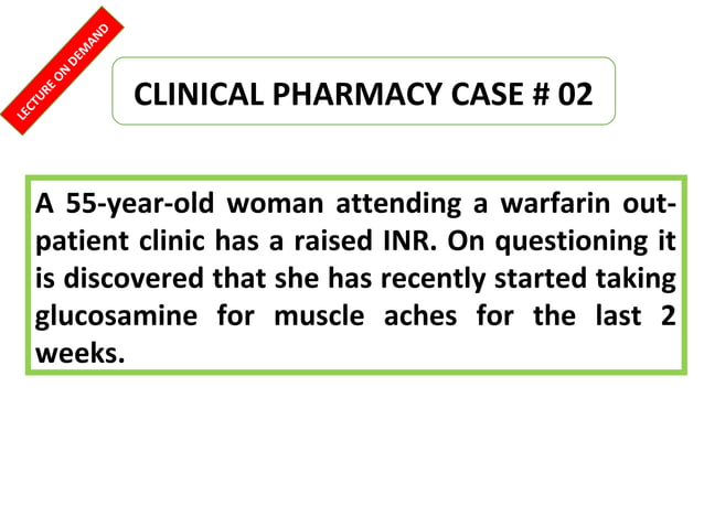 Clinical Pharmacy Case Studies - Lecture # 01 | PPT | Blood Disorders ...