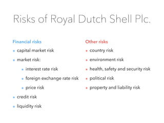 Risk management at Royal Dutch Shell | PDF