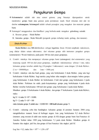 Rekayasa Gempa - Case 1 Gelombang Rambatan, Pengukuran, dan Sumber ...