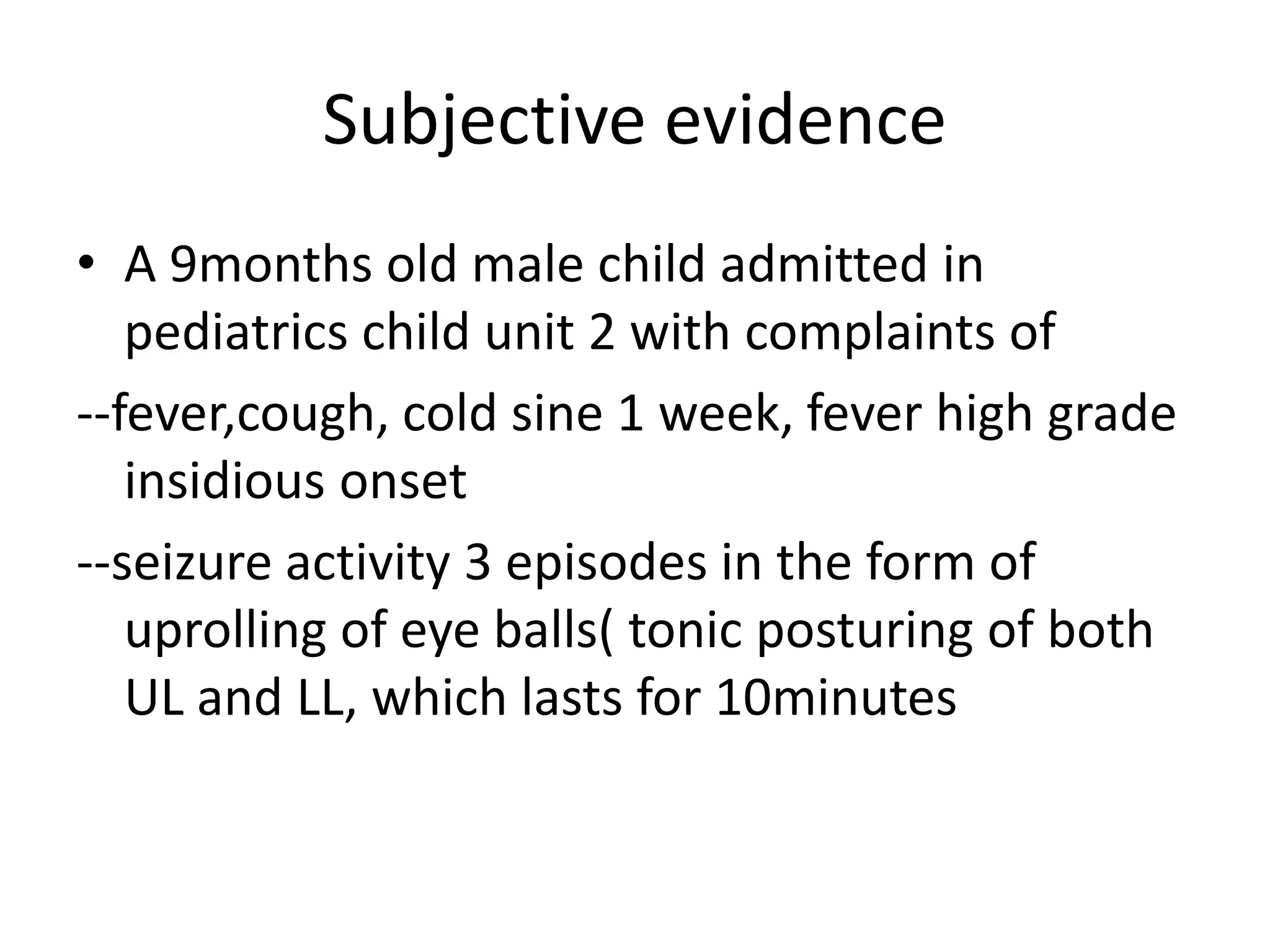 A Case Presentation on Febrile Seizures | PPTX