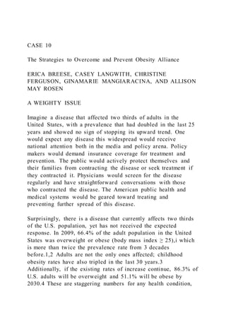 CASE 10The Strategies to Overcome and Prevent Obesity Alliance | PDF