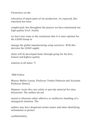 Case 12 LEGO Group An Outsourcing Journey Marcus Møller.docx