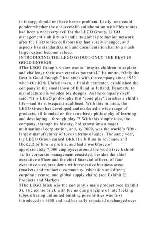 Case 12 LEGO Group An Outsourcing JourneyMarcus Møller Larsen.docx
