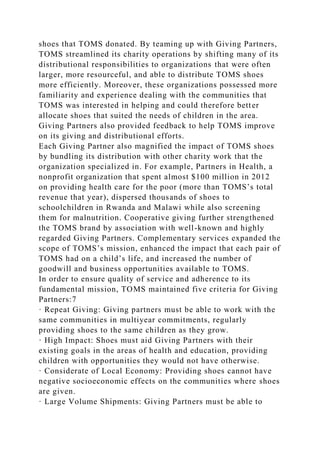 CASE 12TOMS Shoes in 2016 An Ongoing Dedication to Social Respons.docx