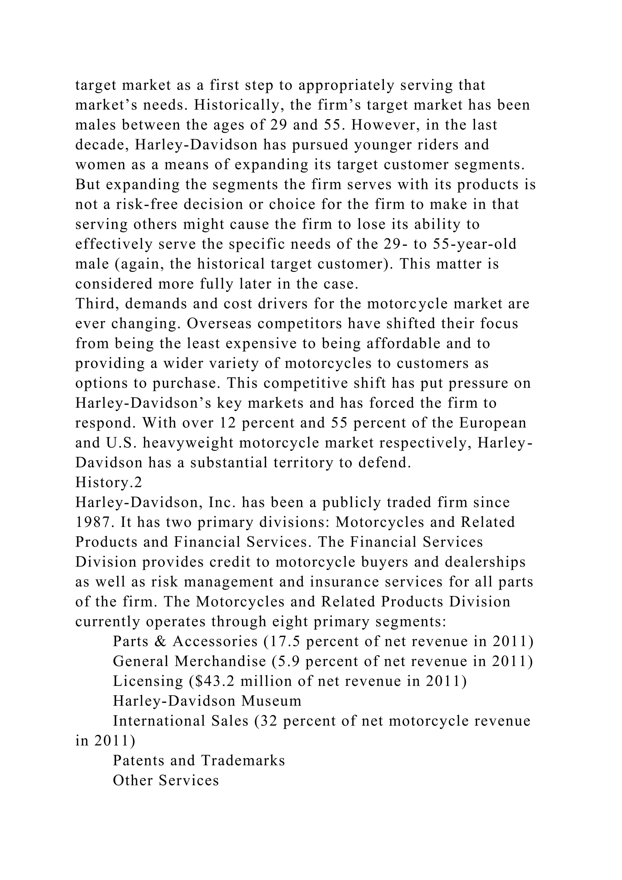 CASE 14 Harley-Davidson Strategic Competitiveness that Spans De.docx