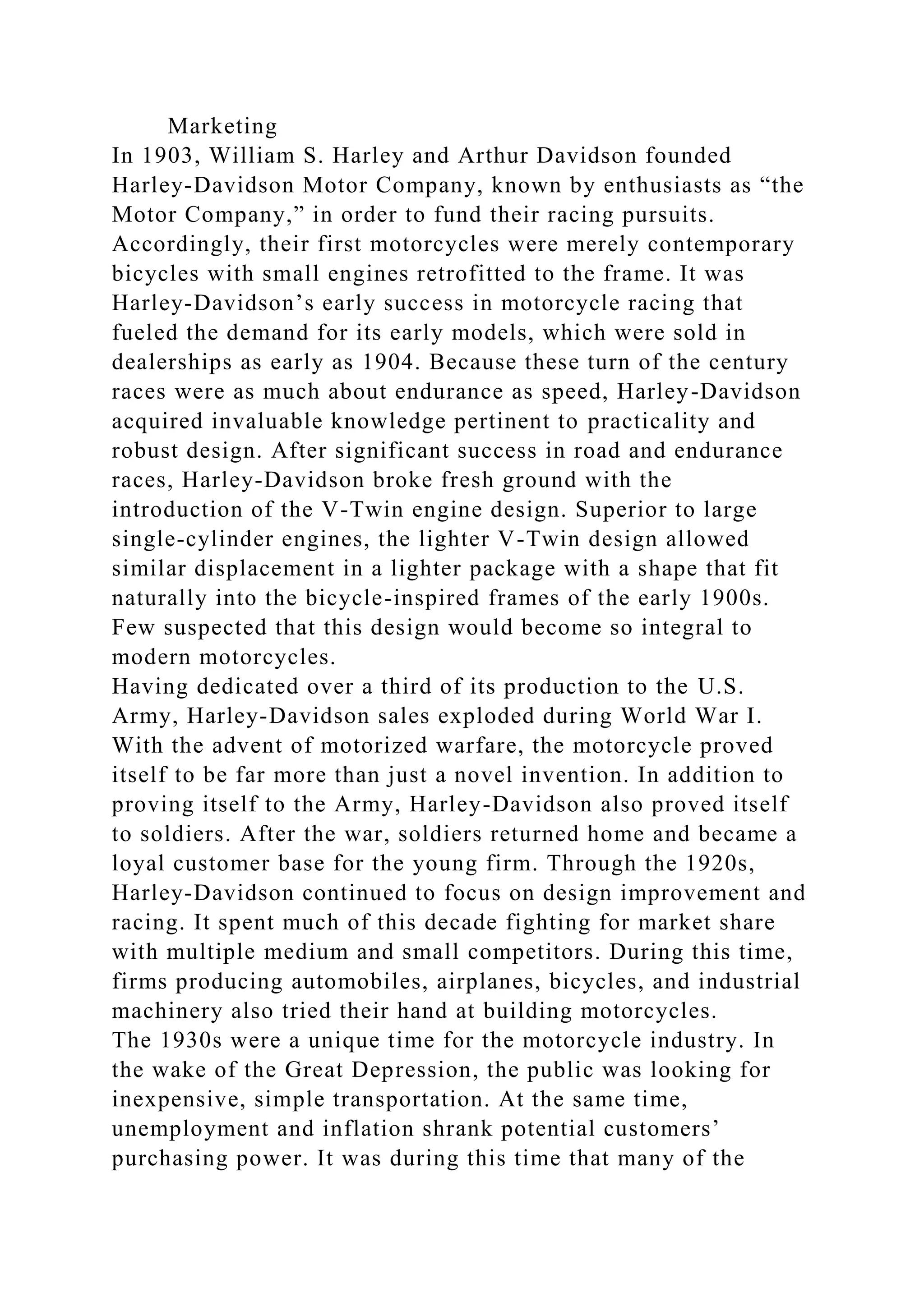 CASE 14 Harley-Davidson Strategic Competitiveness that Spans De.docx