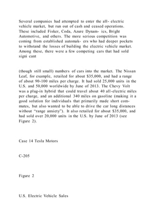 Case 14 Tesla Motors Melissa A. Schilling In 2013, T | DOCX