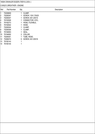Case 1850 k tier 2 crawler dozer parts catalogue manual | PDF