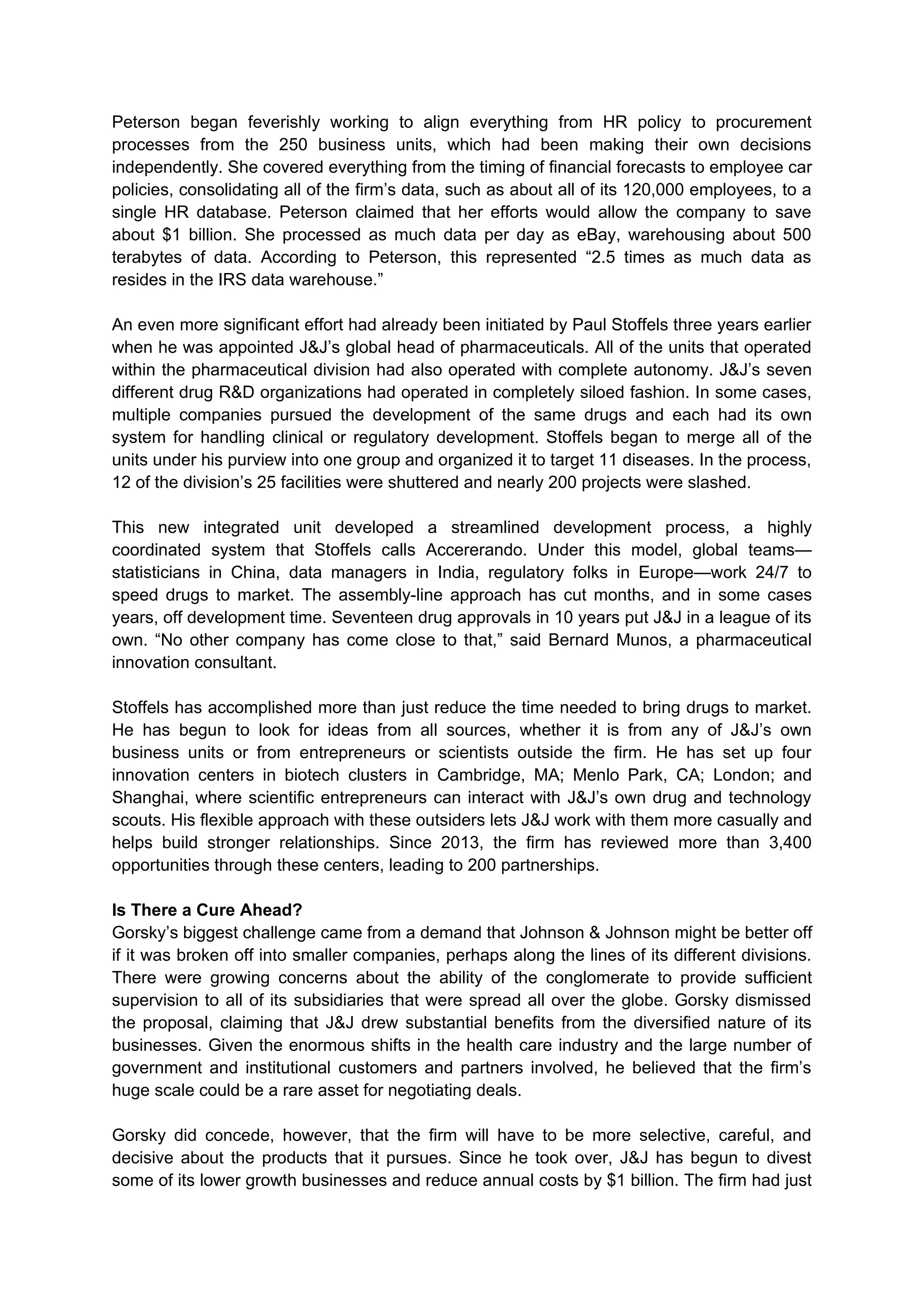 CASE 19 JOHNSON & JOHNSON (A case Study) | DOCX