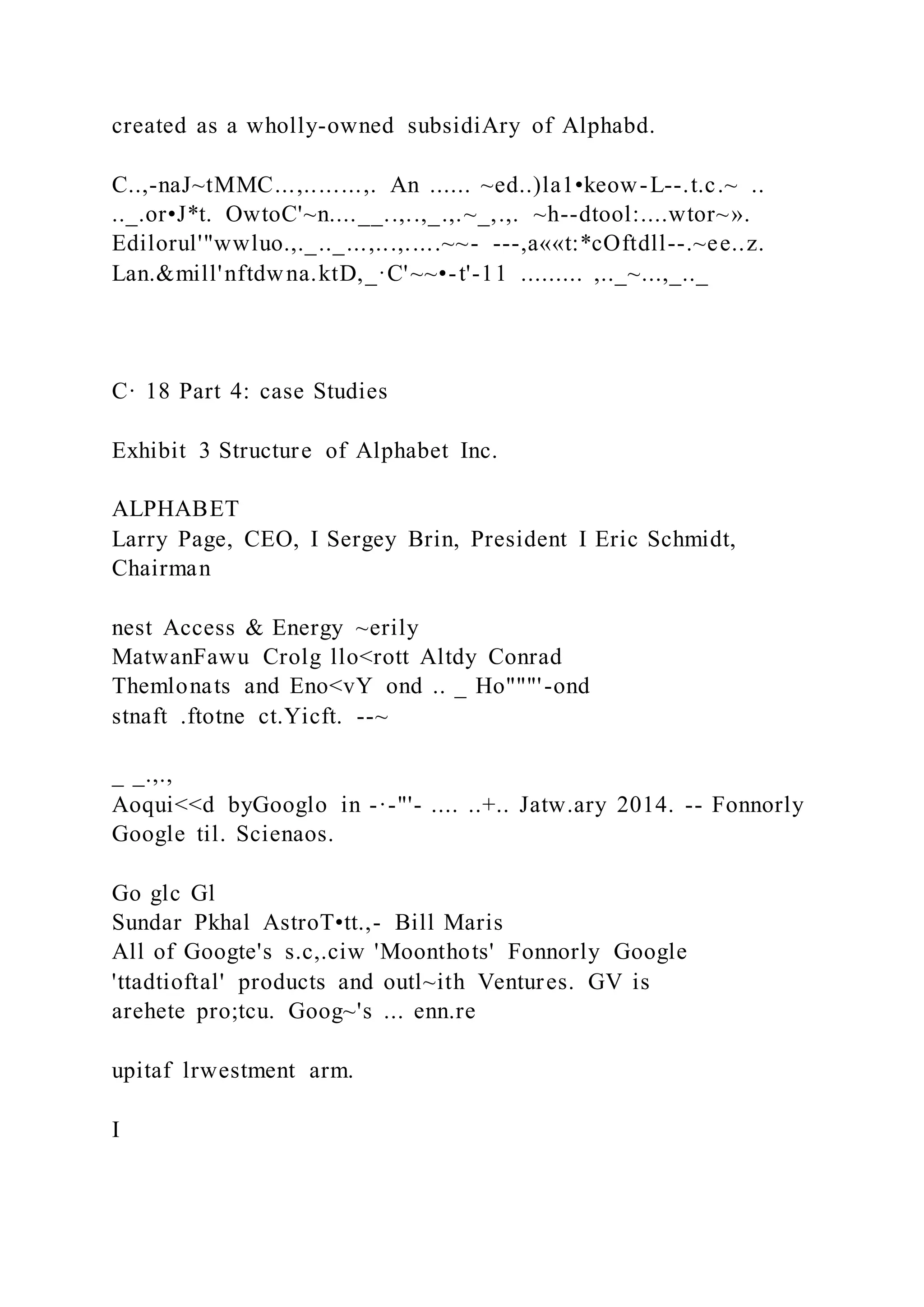 Case 1 Alphabet Inc Reorganizing Google CASE 1 Alpha | DOCX