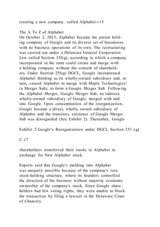 Case 1 Alphabet Inc Reorganizing Google CASE 1 Alpha | DOCX