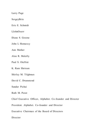 Case 1 Alphabet Inc Reorganizing Google CASE 1 Alpha | DOCX