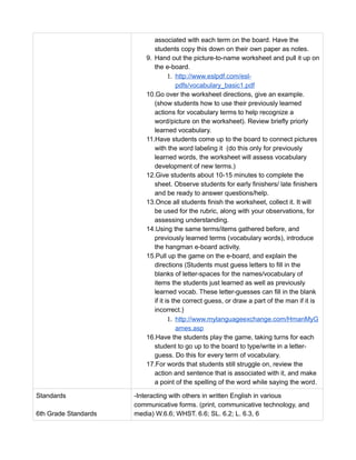 ELL Vocabulary Lesson 6-7th Grades | ODT