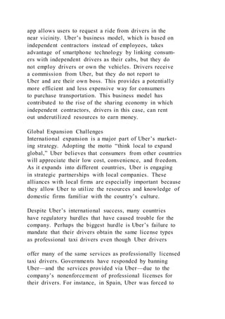 Case 1 Uber Fuels Controversy 399 This case was prepare | PDF