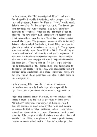 Case 1 Uber Fuels Controversy 399 This case was prepare | PDF