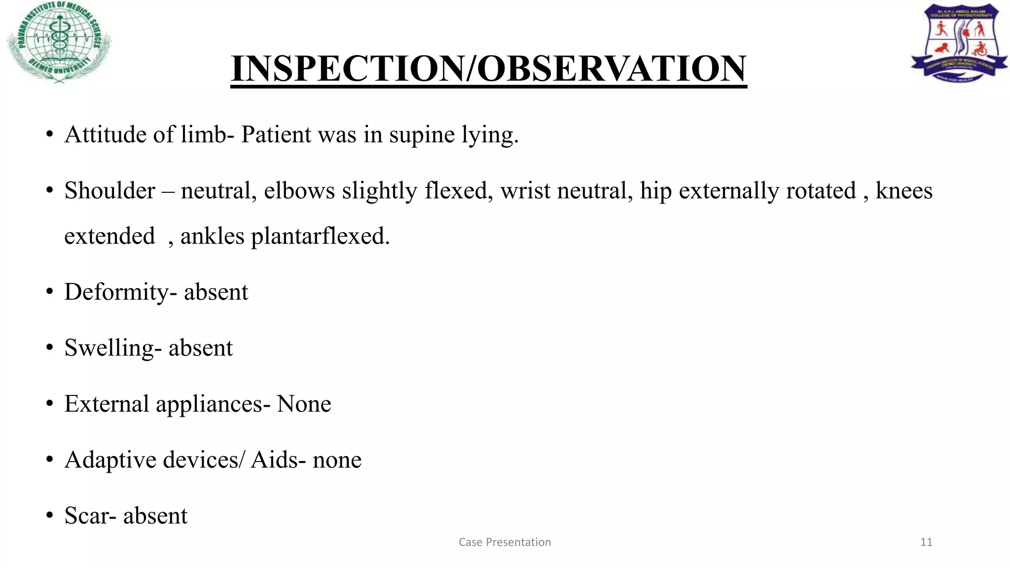 Physiotherapy Case presentation | PPTX