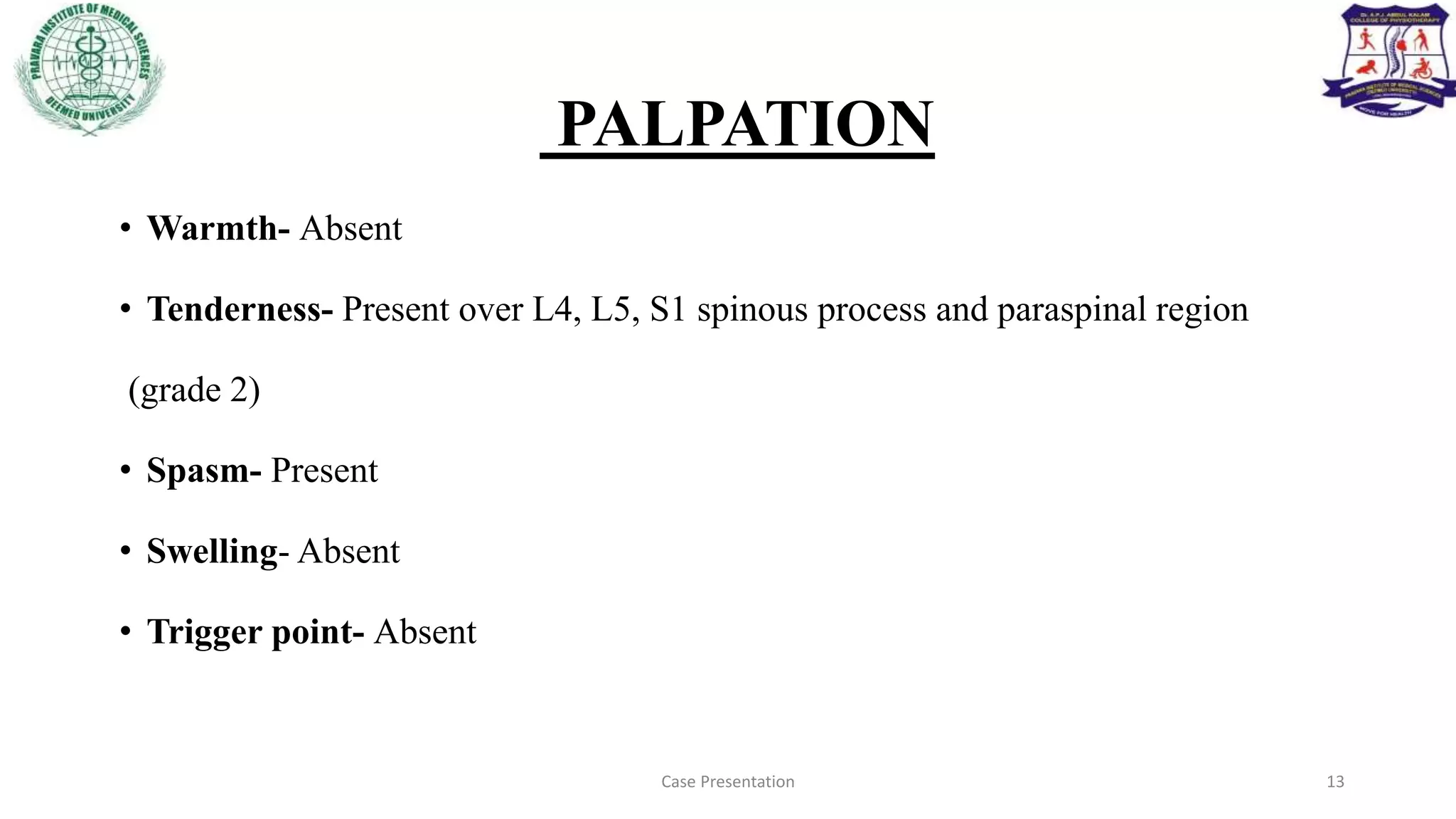 Physiotherapy Case presentation | PPTX