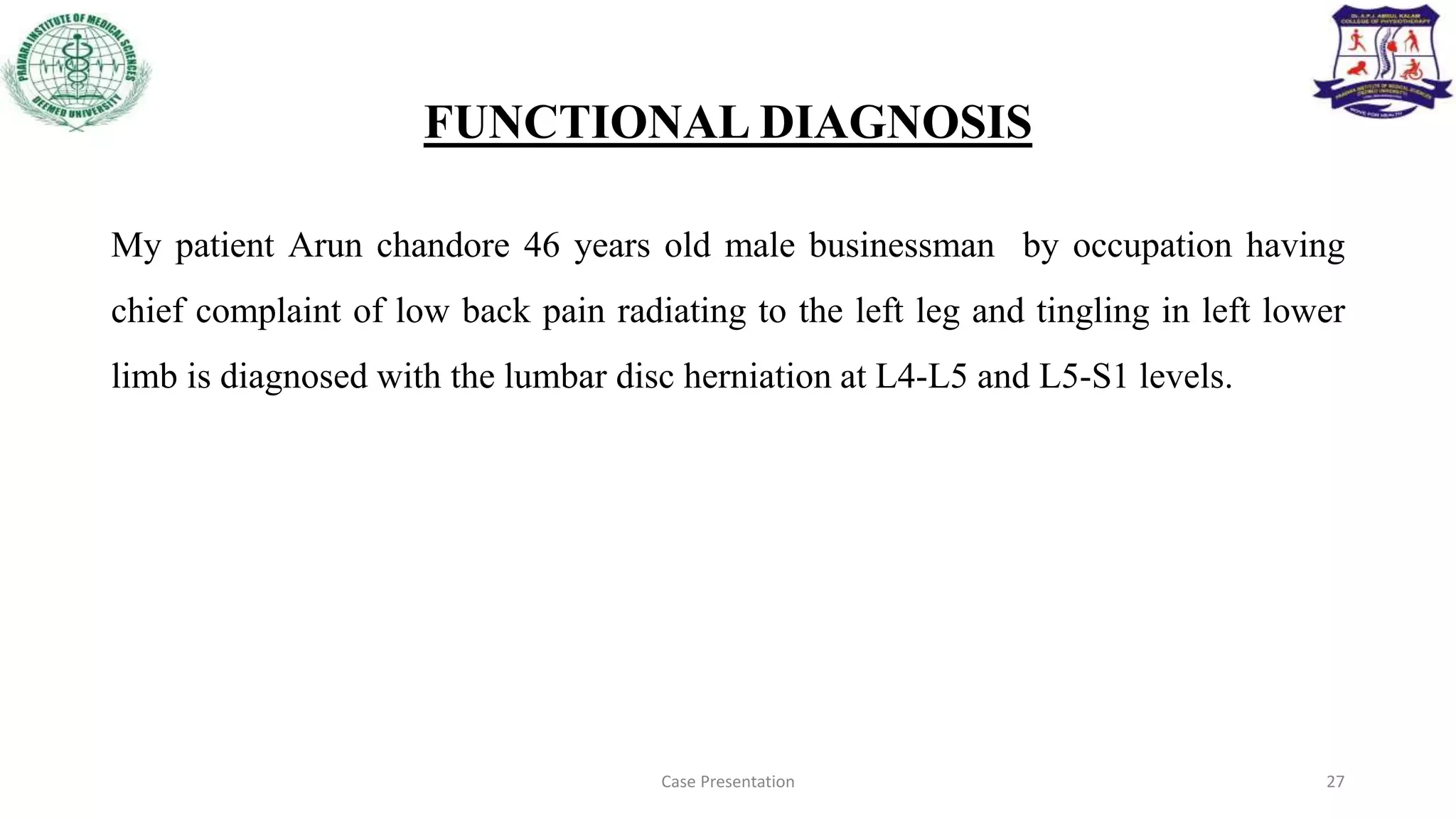 Physiotherapy Case presentation | PPTX
