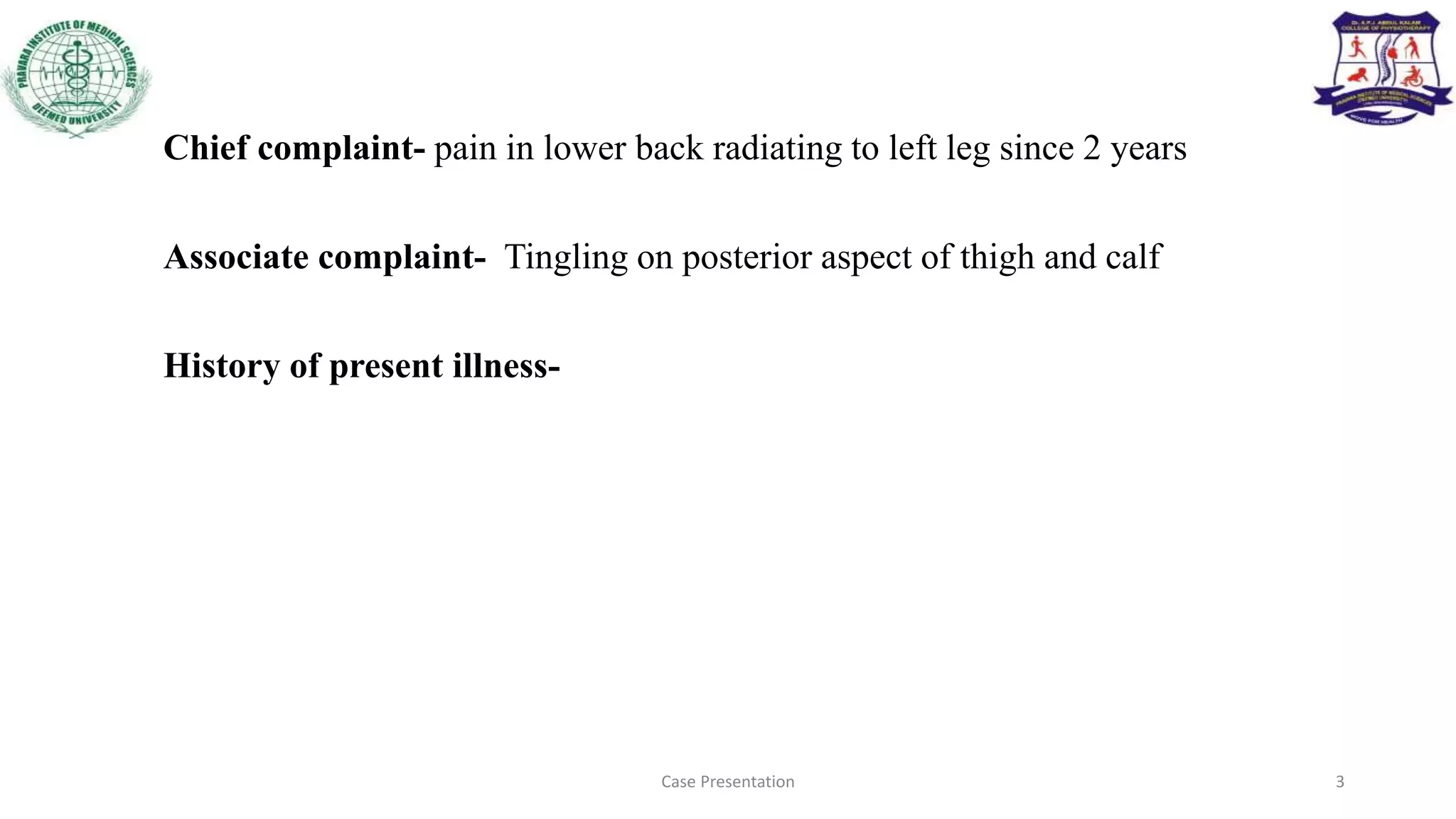 Physiotherapy Case presentation | PPTX