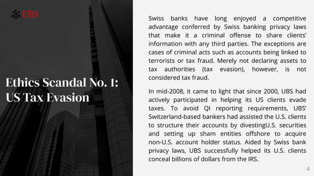 Case study of chapter 20 UBS: ethics scandal | PDF | Business Banking & Finance | Business