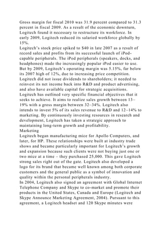 CASE 21 Logitech Finding Success through Innovation and Acqu.docx