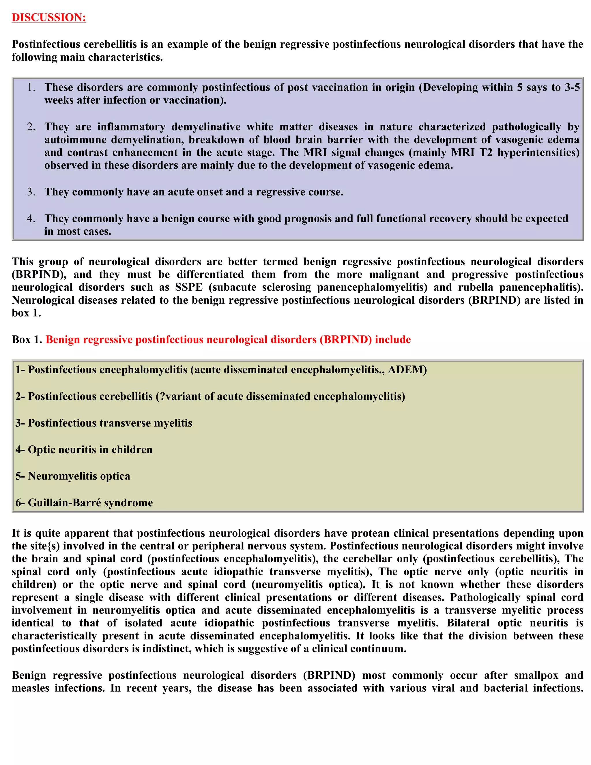 Case record...Postinfectious cerebellitis | PDF