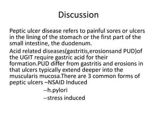 A Case Presentation on Peptic ulcer | PPTX