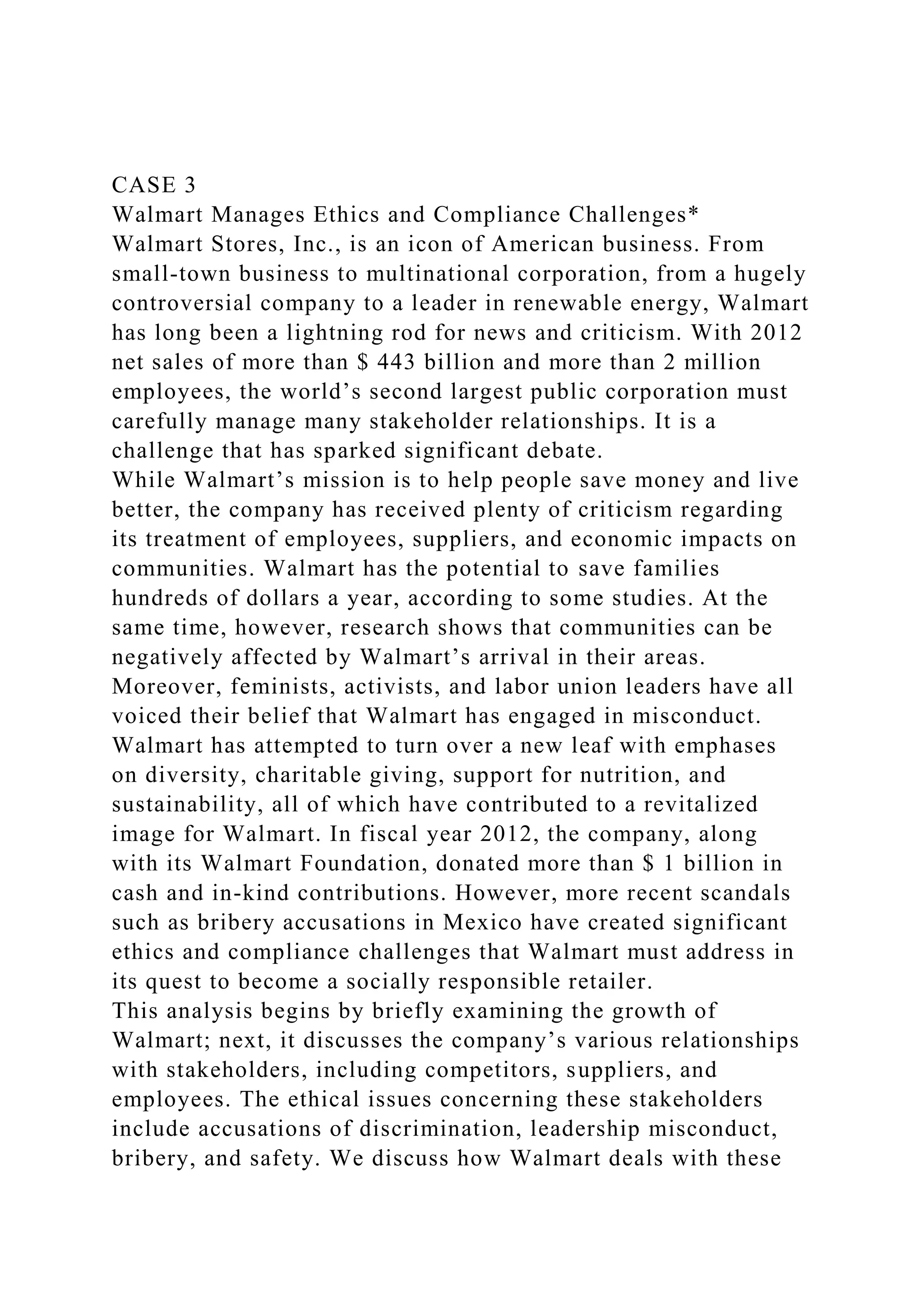 CASE 3Walmart Manages Ethics and Compliance ChallengesWalmart.docx