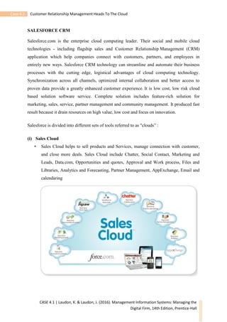 Case On Customer Relationship Management Heads To The Cloud Pdf