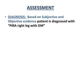 Pira right leg with Diabetes mellitus case | PPTX