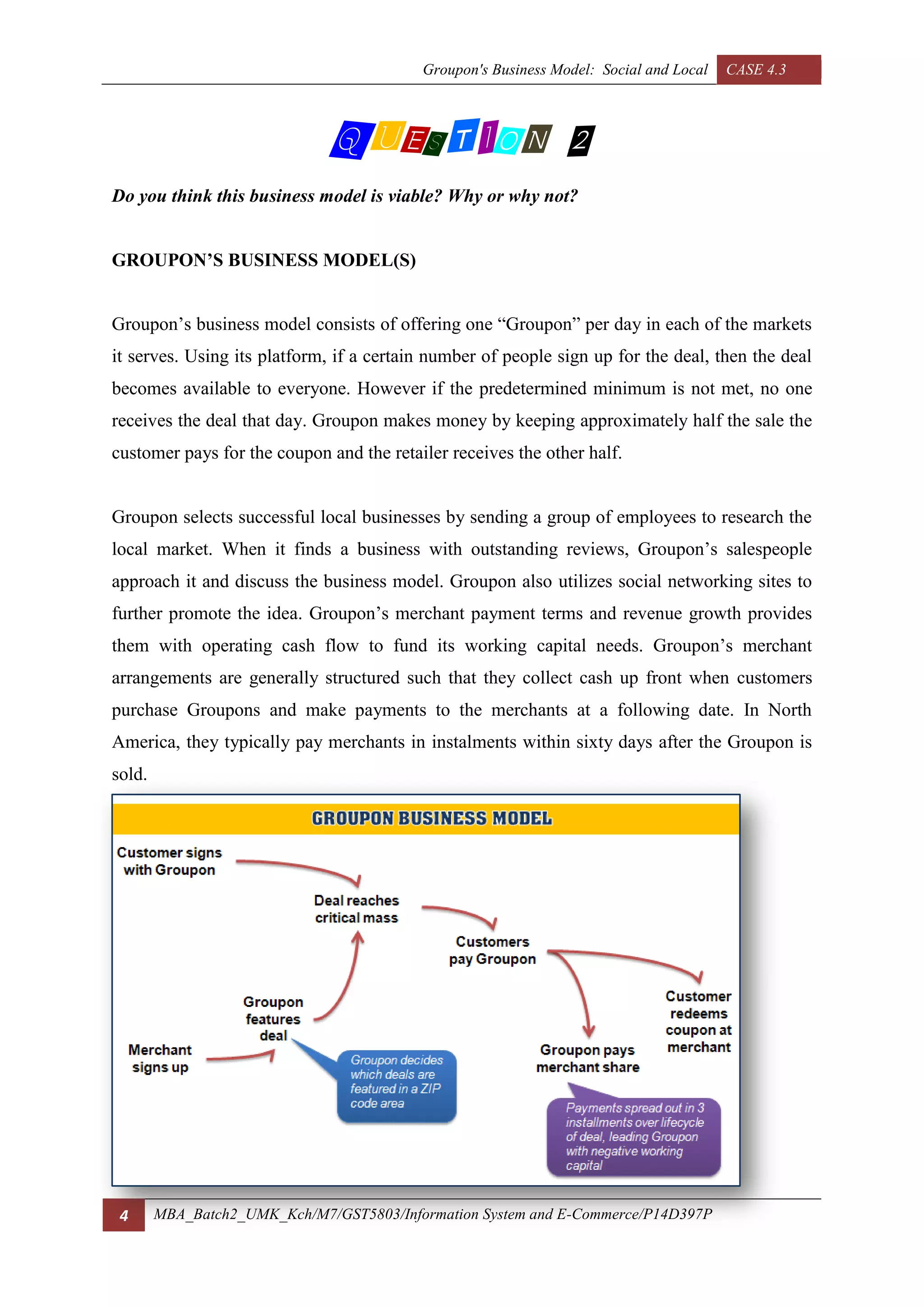 Case : Groupon's Business Model - Social and Local | PDF