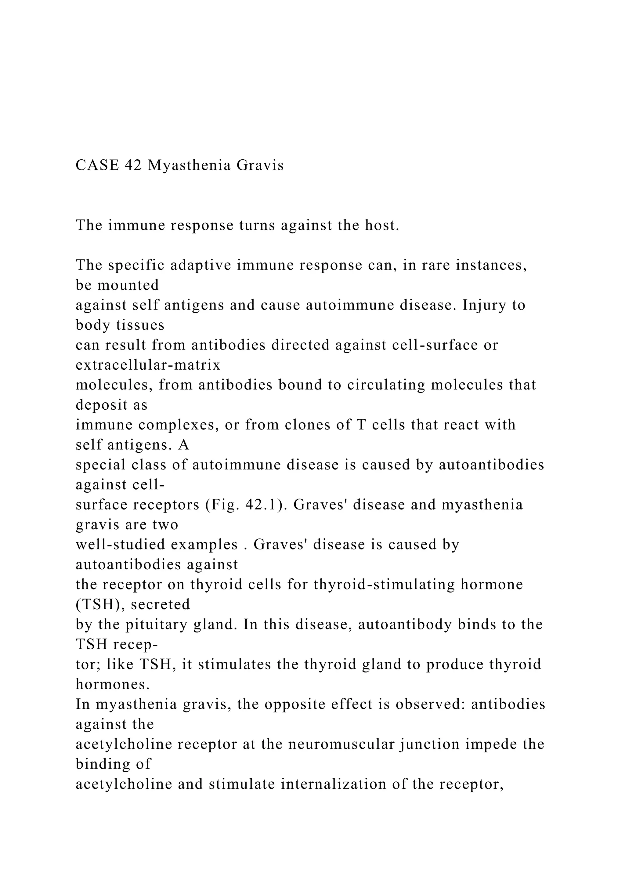 CASE 42 Myasthenia Gravis The immune response turns agai.docx