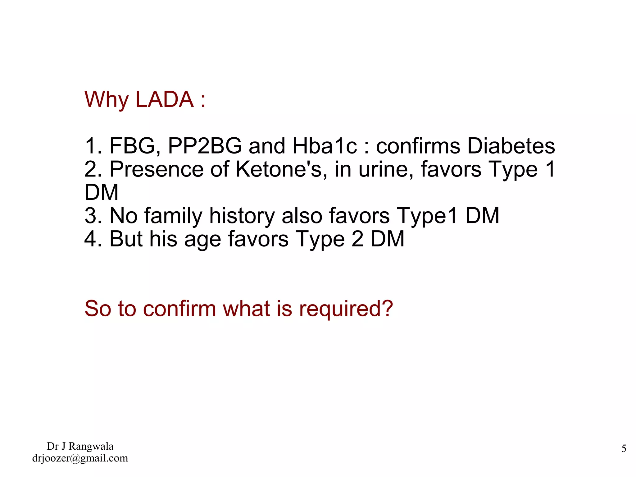 LADA: Latent Autoimmune Diabetes in Adults | PPT