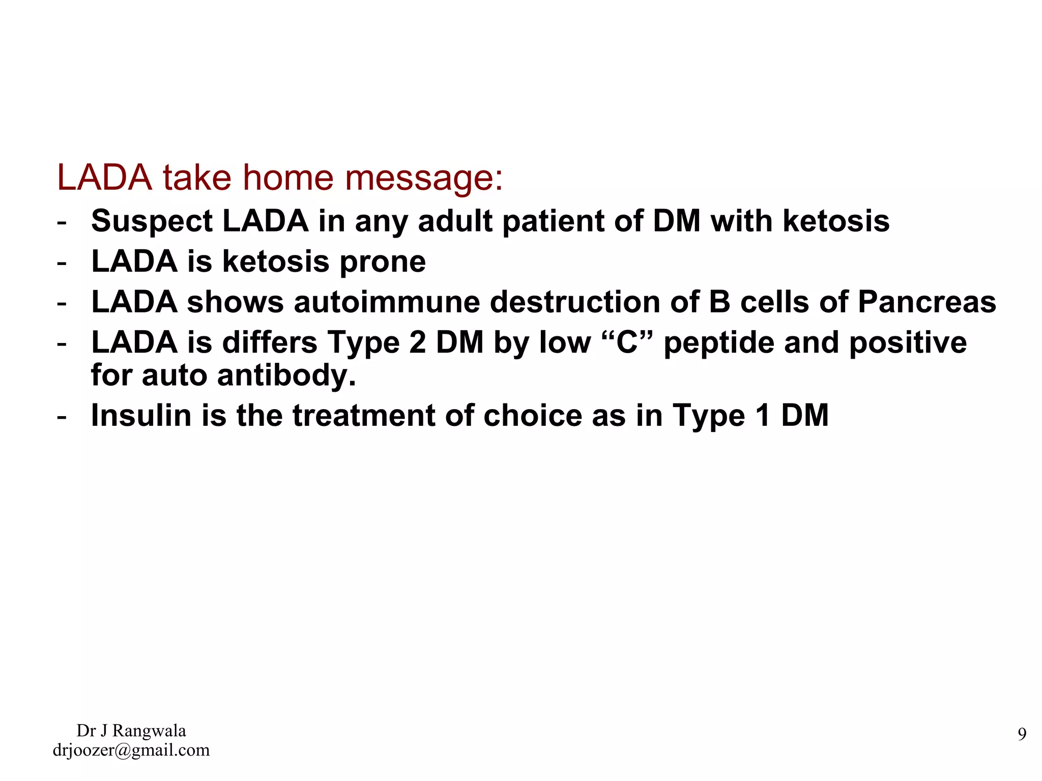 LADA: Latent Autoimmune Diabetes in Adults | PPT