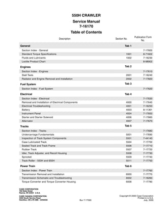 Case 550 h crawler dozer service repair manual | PDF