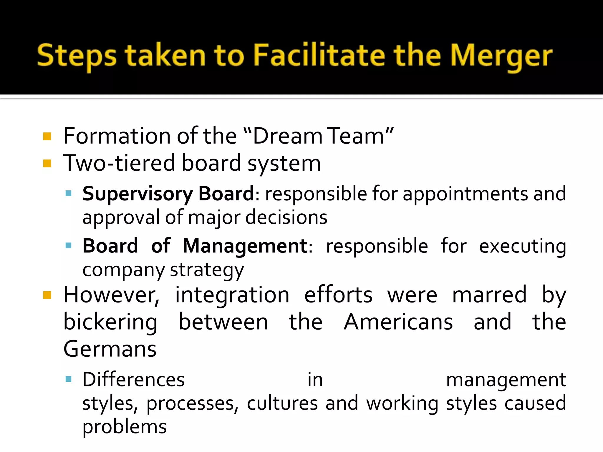 DaimlerChrysler: Post Merger News Case Analysis | PPTX