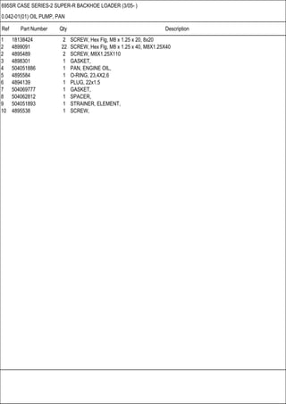 Case 695 sr series 2 backhoe loader parts catalogue manual | PDF