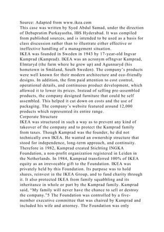 CASE 6 Business Model and Competitive Strategy of IKEA in India.docx