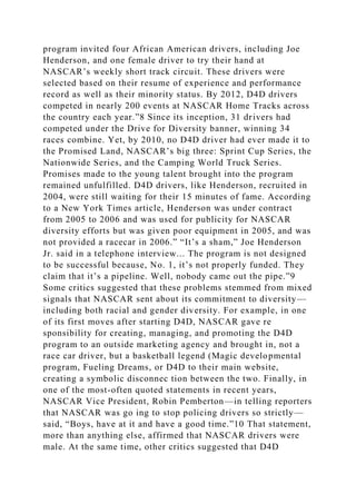 Case 6 NasCaR’s Drive for Diversity Can They Reach the Finish Li.docx