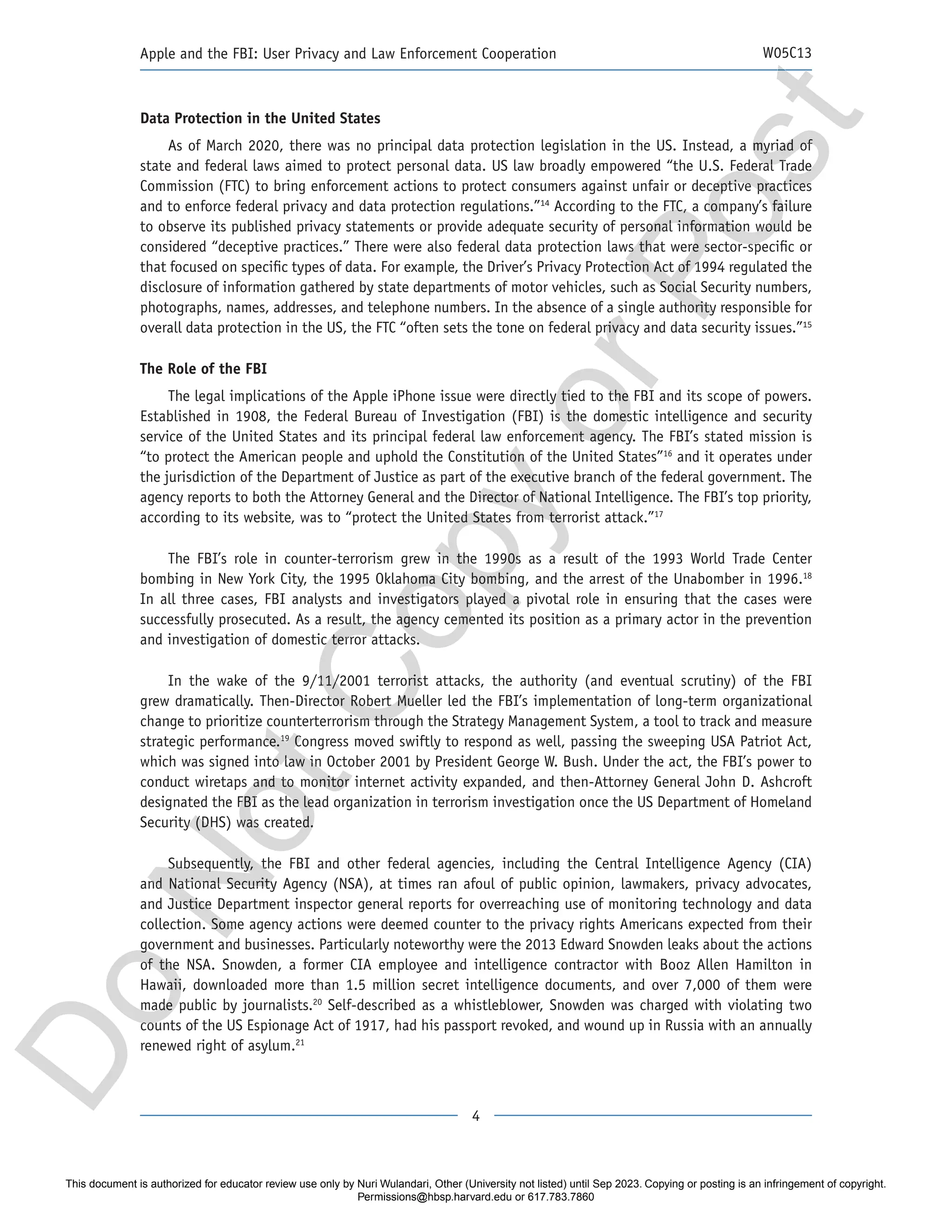 Apple and the FBI: User Privacy and Law Enforcement Cooperation | PDF