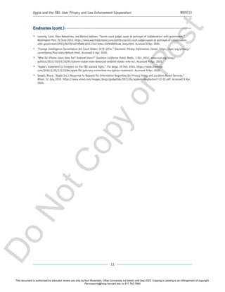 Apple and the FBI: User Privacy and Law Enforcement Cooperation | PDF